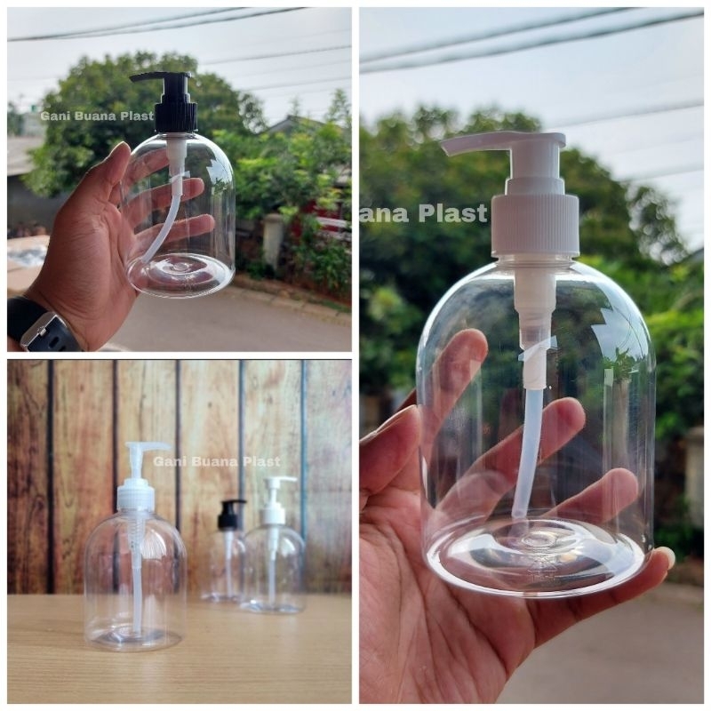 Jual BOTOL PUMP 500ML OVAL PET NATURAL/BOTOL SABUN/SHAMPO 500ML PET | Shopee Indonesia