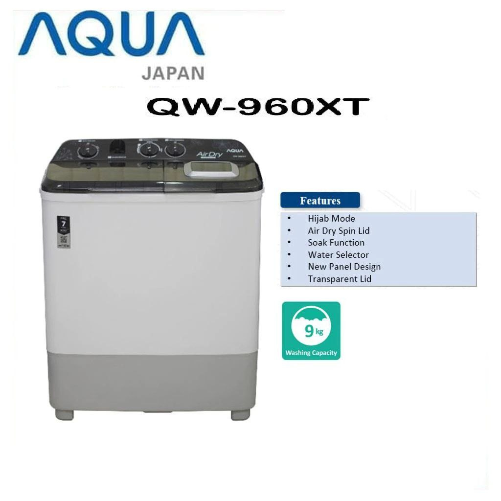 Jual MESIN CUCI AQUA QW-960XT 2 TABUNG KAPASITAS 9 KG HIJAB SERIES | Shopee Indonesia