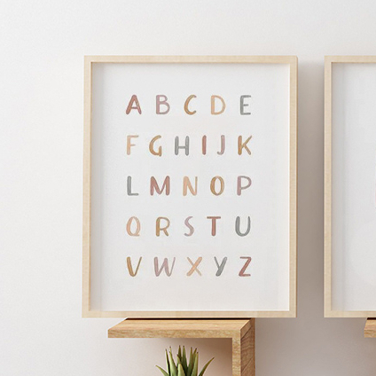Jual Bisa Custom Nama Dekorasi Poster Edukasi Alphabet Angka Huruf ...