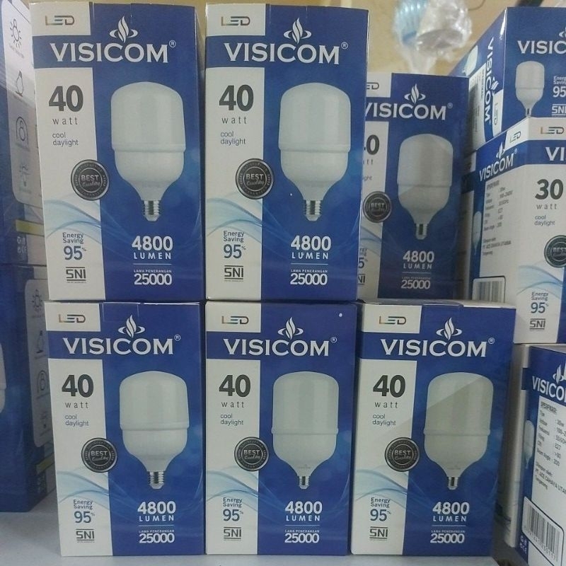 Jual LAMPU LED SMART VISICOM 40 WATT JUMBO CAHAYA PUTIH | Shopee Indonesia