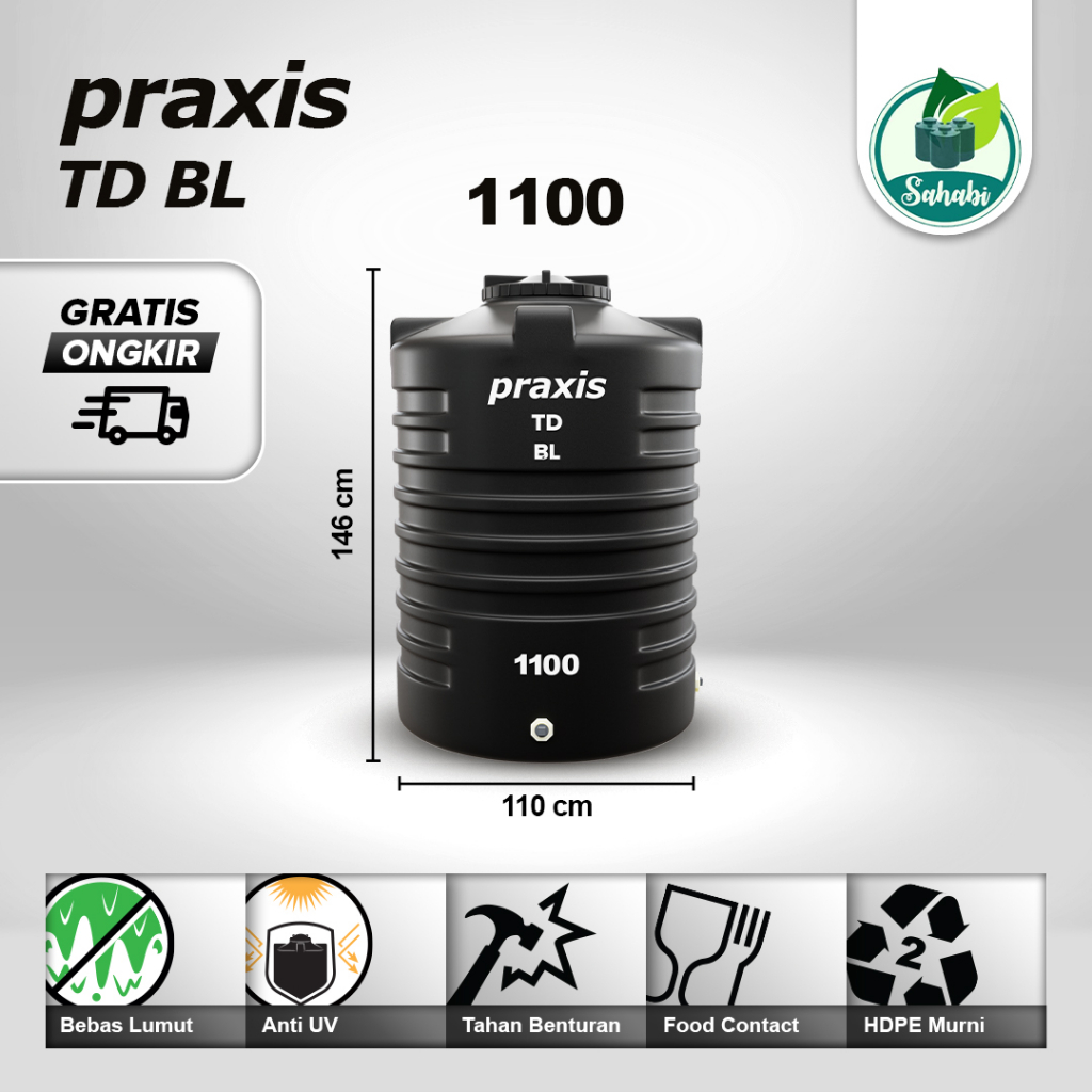 Jual Tandon Air / Toren Air / Tangki Air Murah Praxis TD 1100 Liter ...