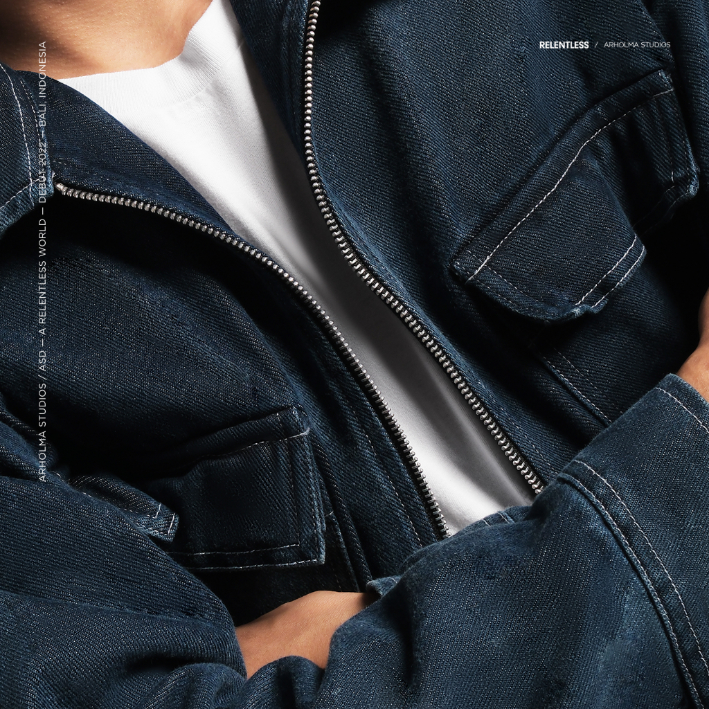 Jual Arholma Studios - Denim Zip Jacket 'Hiraeth' Savage Blue | Shopee ...
