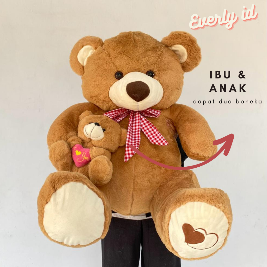 Jual Boneka Beruang Jumbo Plus Anak Teddy Bear Tedy Bear Tedi besar ...