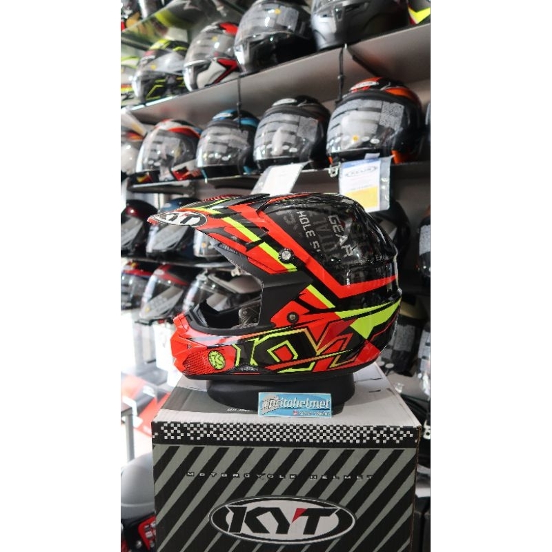 Jual KYT Cross Over Step Up K Racing Black Red | Shopee Indonesia