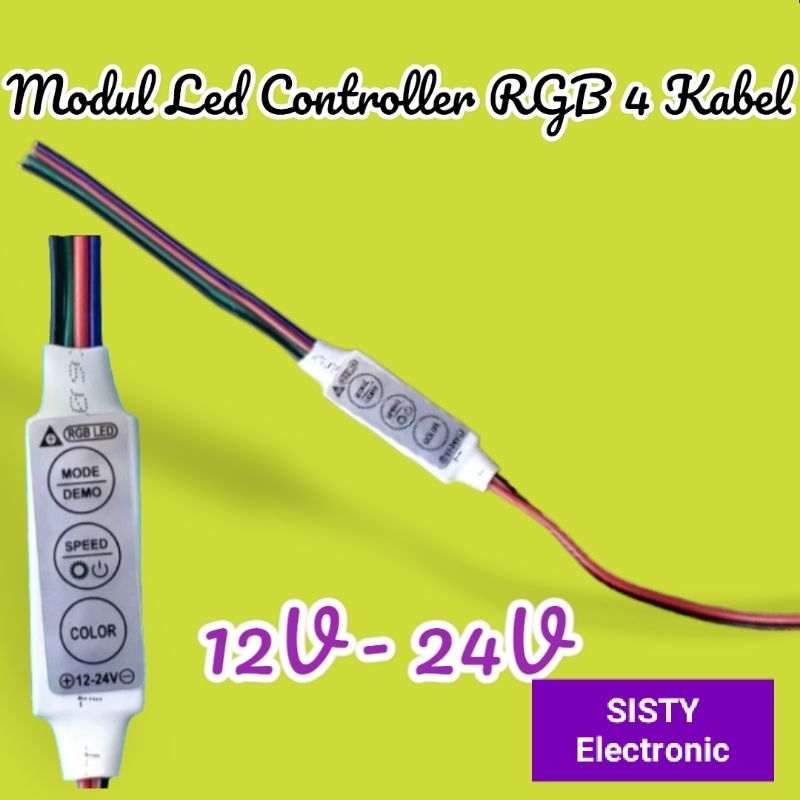 Jual Modul Led Dimmer Controller Rgb 4 kabel 5V - 12v - 24v | Shopee ...