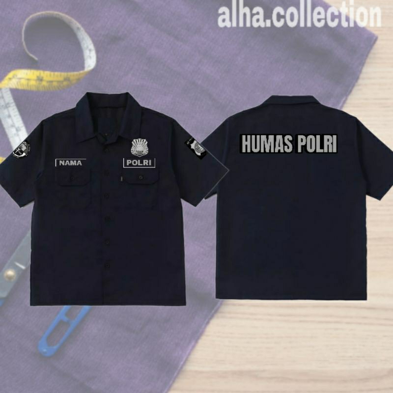 Jual Kemeja humas polri full bordir | kemeja humas polri | Shopee Indonesia