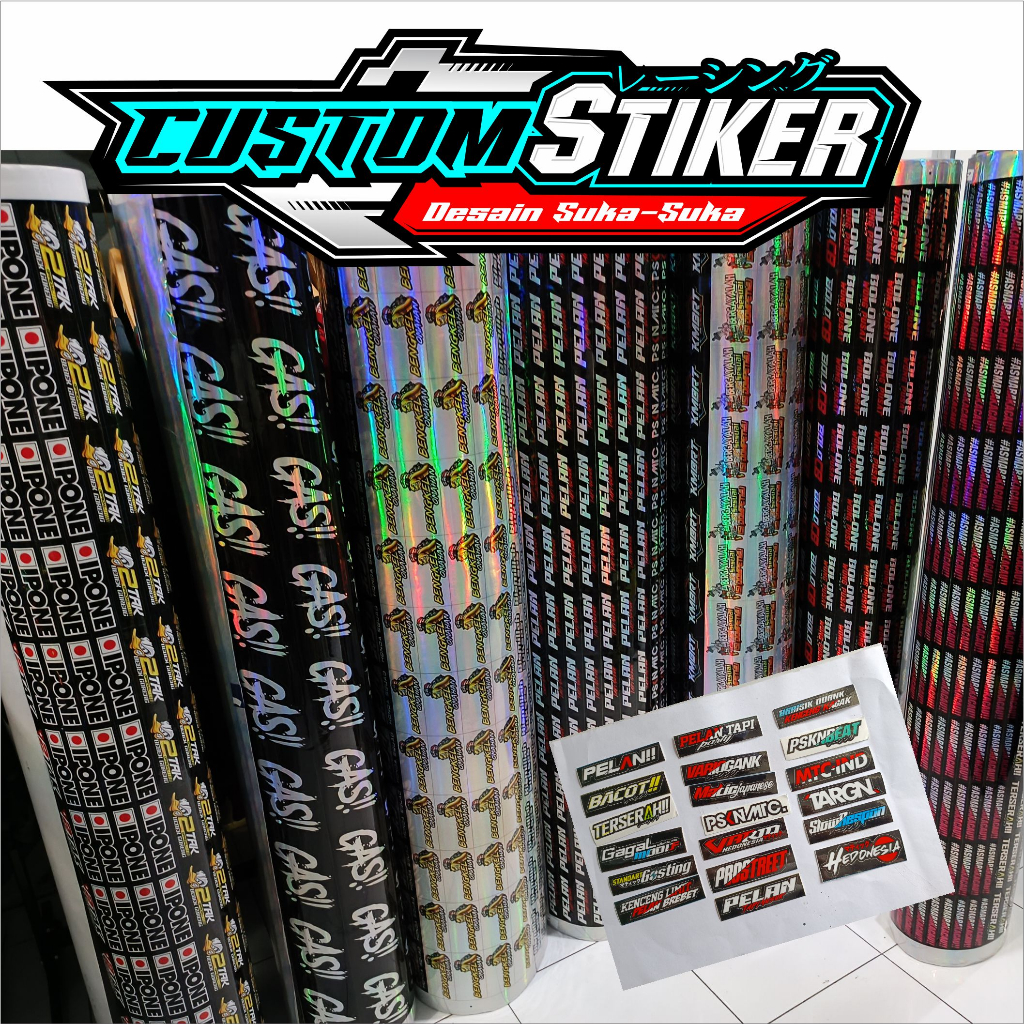 Jual stiker custom racing motor mobil / sticker desain logo komunitas ...