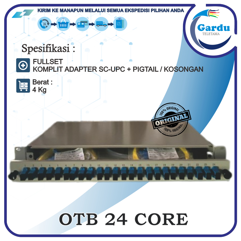 Jual OTB 24 Core Rackmount Kosongan/Komplit Adapter+Pigtail | Shopee ...