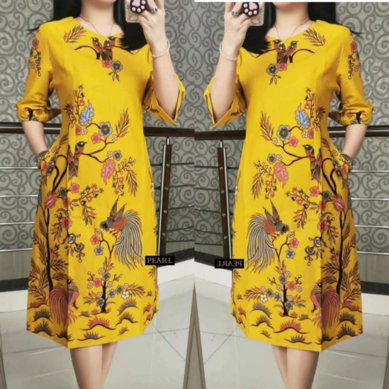 Jual DRESS BATIK KEKINIAN UKURAN JUMBO UNTUK ORANG GEMUK LD 120 LD 130 ...