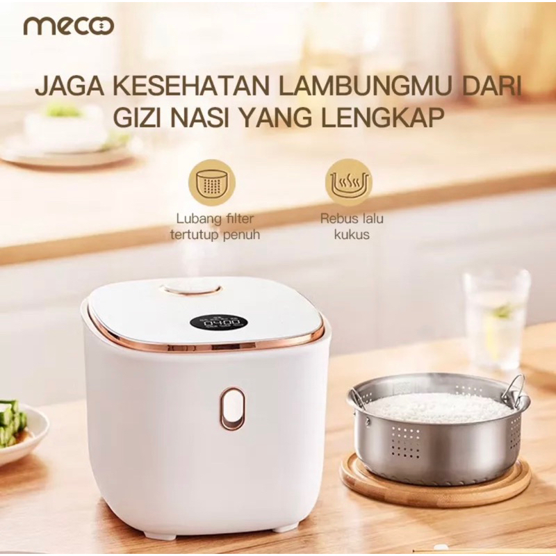 Jual Mecoo Aesthetic Rice Cooker Low Carbo 400 Low Watt 1,5L WHITE ...