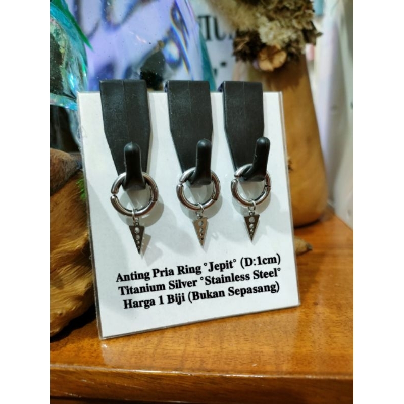 Jual Anting ring pria model jepit jurai ala korea stainless steel ...