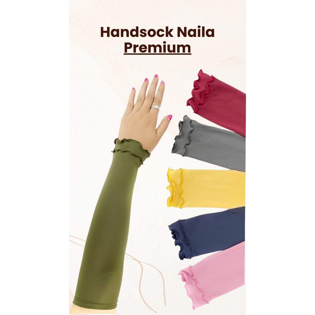Jual Handsock / Manset Tangan Naila Premium Model Curly Adem dan Nyaman ...