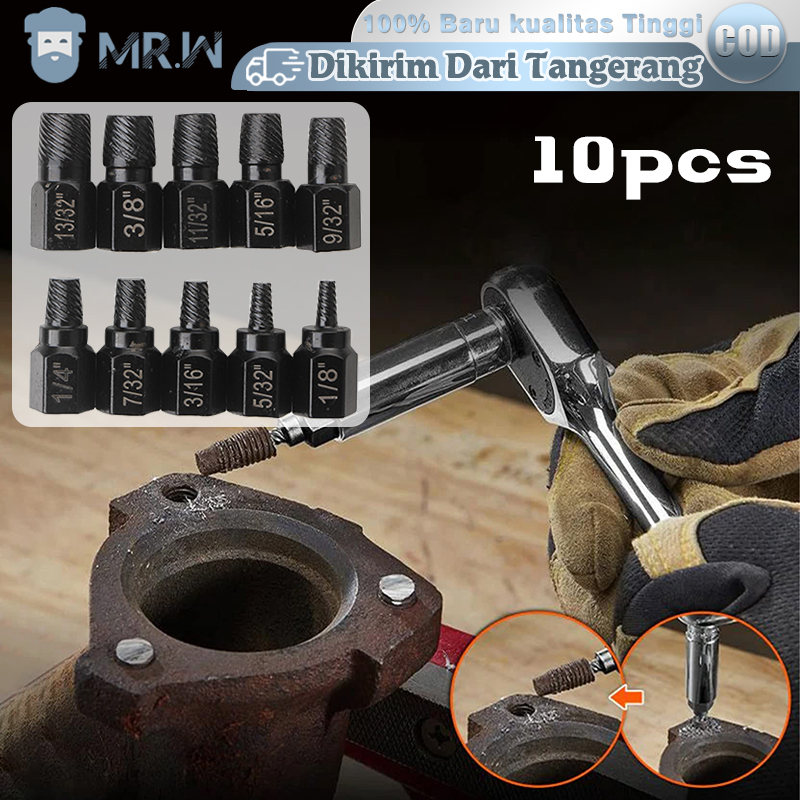 Jual Screw Extractor Set 10pcs Pembuka Baut Dol Hexagon Pembuka Baut Rusak Alat Pembuka Baut ...