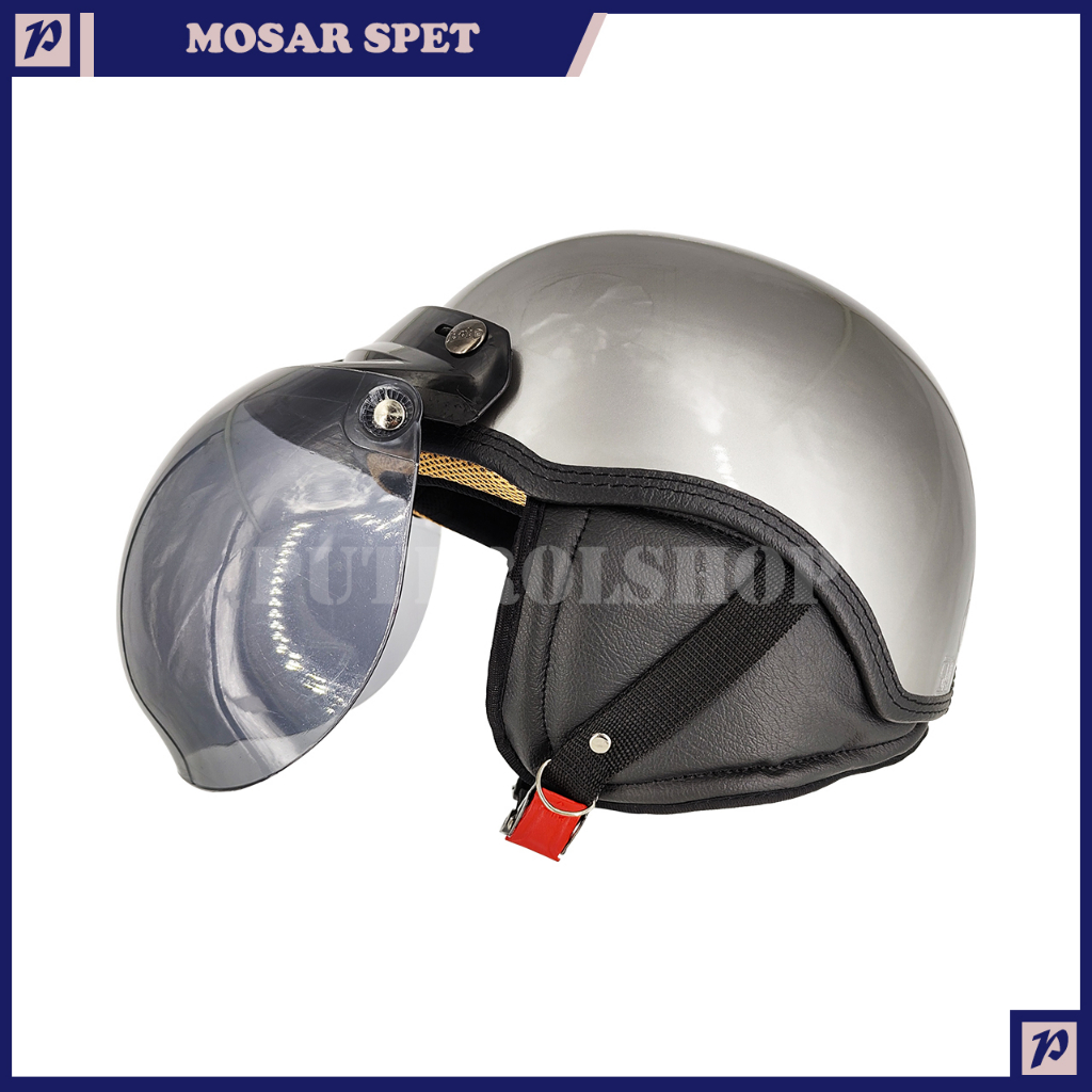 Jual MO2 Helm Dewasa MOSAR SPET Klasik dengan KACA CEMBUNG gratis dos ...