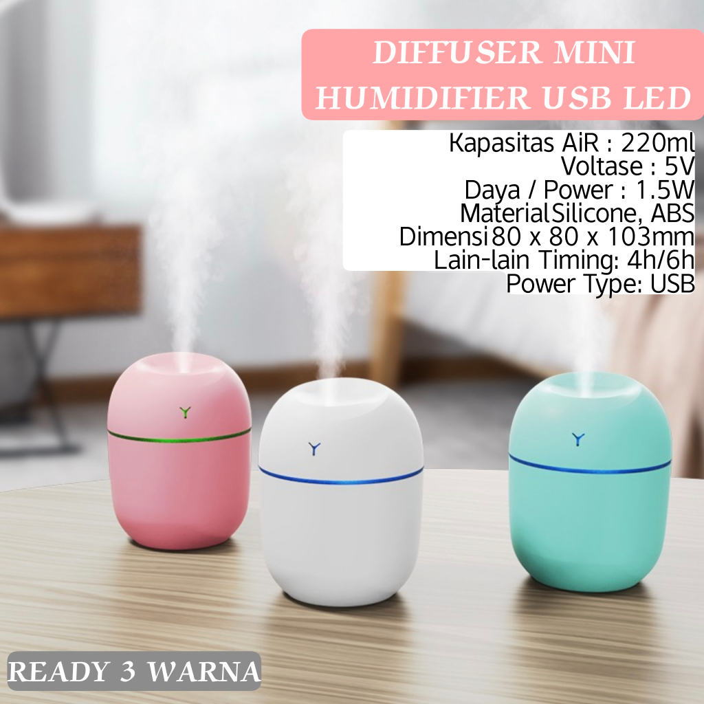 Jual MS Diffuser Mini Humidifier USB Small Sprayer Air Purifier LED Ruangan Pewangi Oil Burner ...