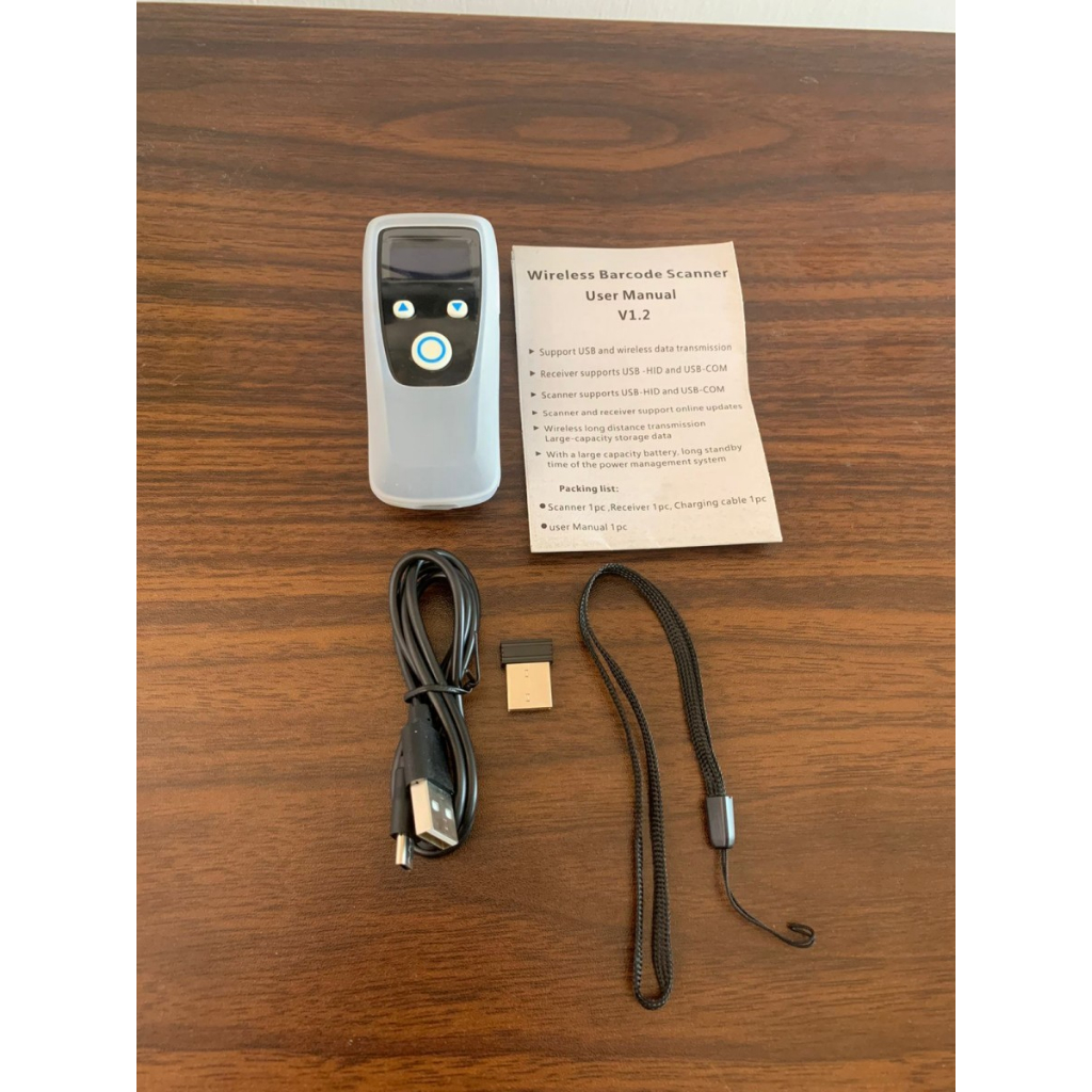 Jual Mini Bluetooth Barcode Scanner 1D 2D Windows Android Dongle 2.4G ...