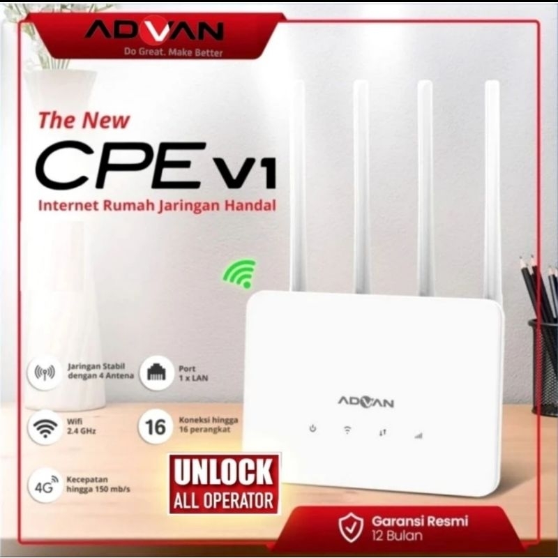 Jual Router Modem WiFi 4G LTE ADVAN CPE V1 Unlock All Operator | Shopee ...