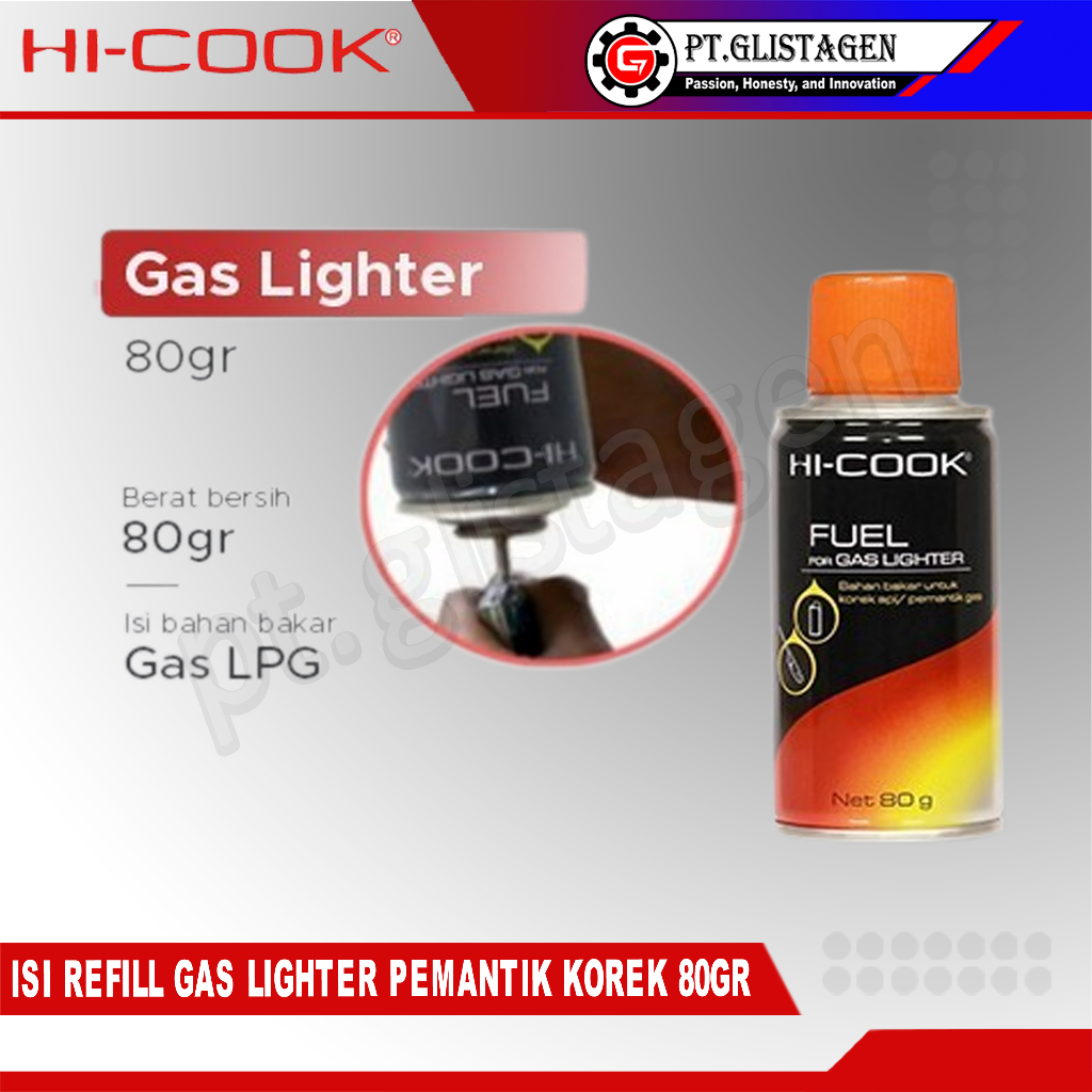 Jual HI-COOK Gas Pemantik 80 gram / Kaleng Gas Isi Ulang Gas Pemantik ...