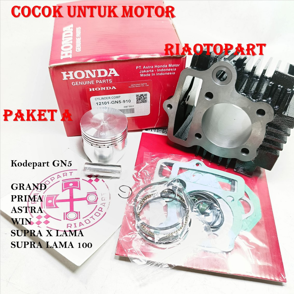 Jual BLOK SEHER SET KOMPLIT PISTON & TOPSET GRAND , SUPRA LAMA , SUPRA X LAMA , PRIMA , ASTREA ...