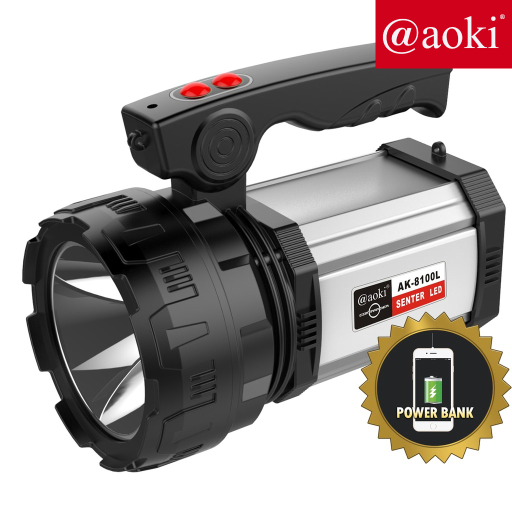 Jual Senter commander 40w AOKI AK-8100L lhitium jumbo hi power super ...