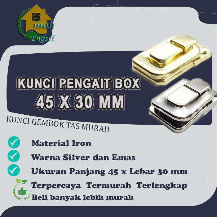 Jual Kunci Pengait box 37 x 25 mm/ kuncian koper / gembok tas murah P ...