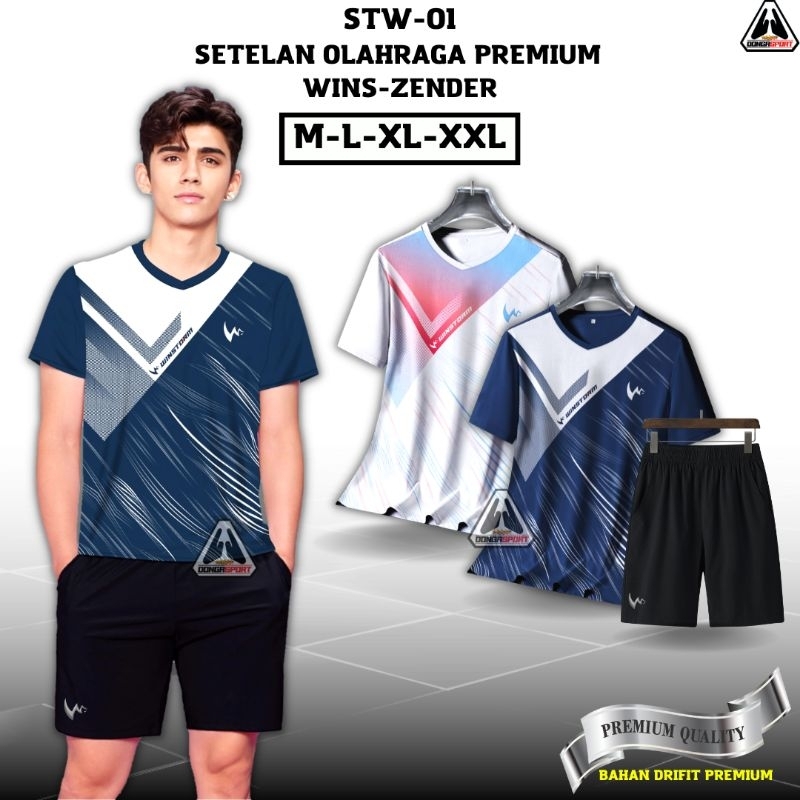 Jual STW ZENDER Setelan Olahraga Premium Dewasa Setelan Badminton ...