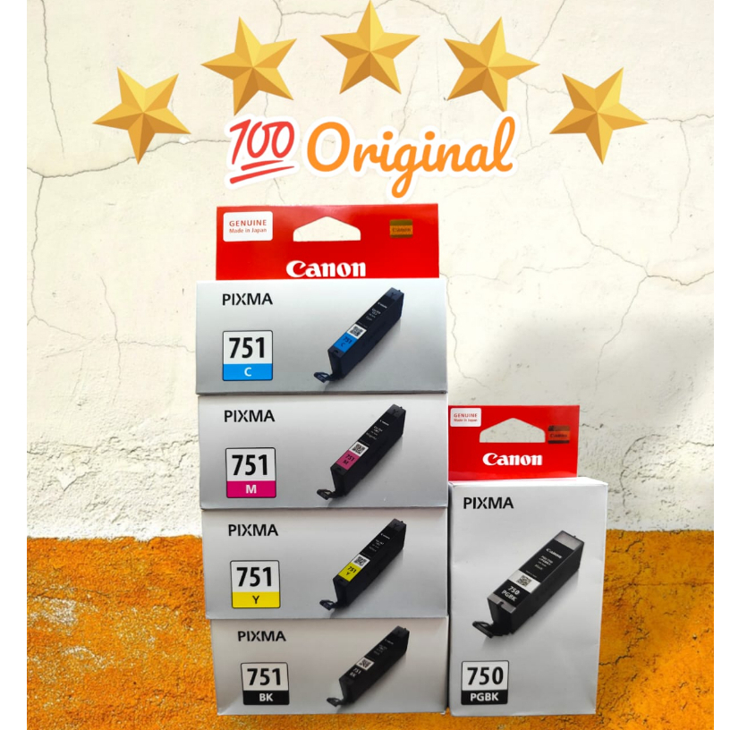 Jual PAKET TINTA CANON PIXMA 750 +751 ORIGINAL ( PGBK.BK.M.C.Y ...