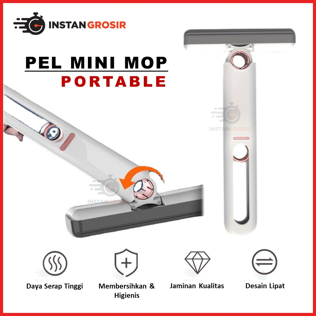 Jual Alat Pel Mini Mop Portable Mops Lipat Multifungsi Spons Busa ...