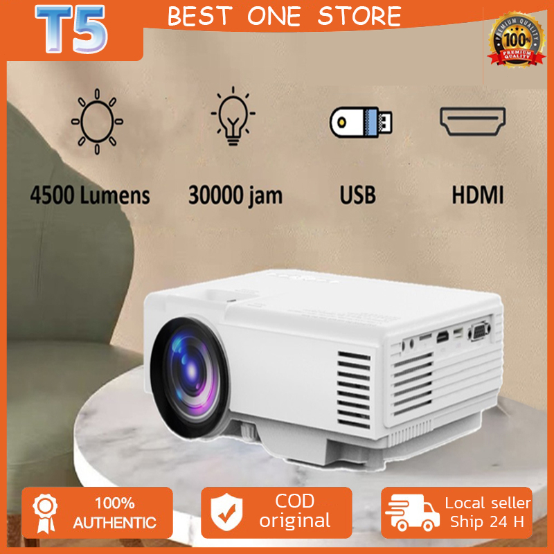 Jual T5 Proyektor 4500 Lumens Smart LED Home Multimedia Home Theater ...