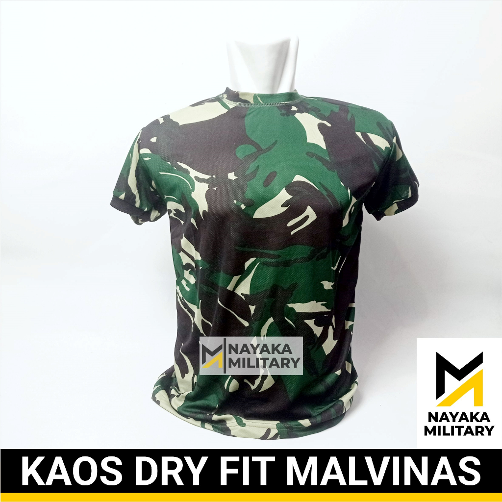Jual Kaos Dry Fit Loreng Malvinas Tentara Pakaian Olah Raga Pria Running Jogging Gym Fitness ...