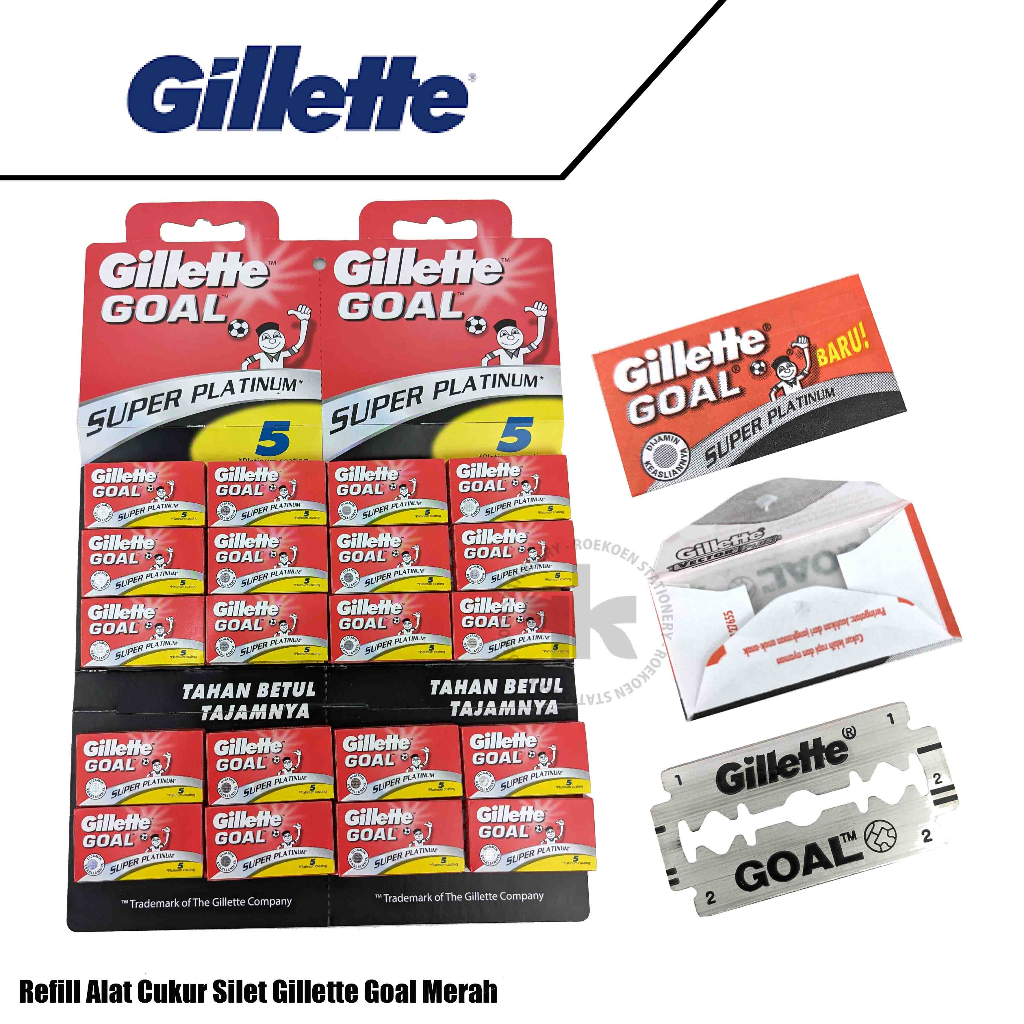 Jual Gillette Goal Refill Alat Cukur (kotak = 5 silet) (Merah) | Shopee ...
