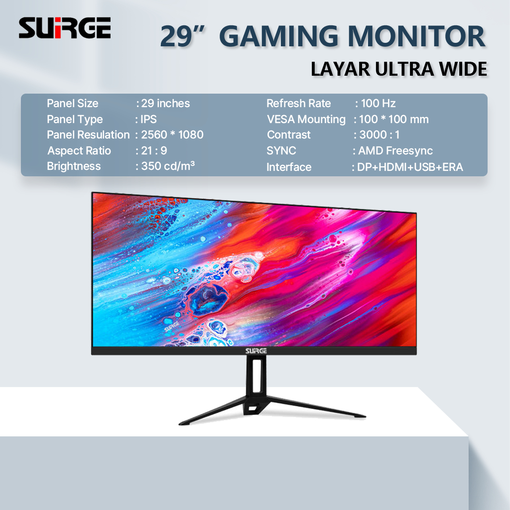 Jual SUIRGE Monitor 29 inch 100Hz High Refresh Rate 2K QHD IPS Panel ...