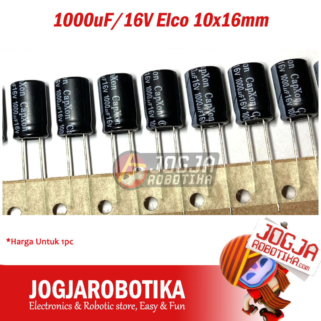 Jual Kapasitor 1000uF/16V 1000uF 16V ELCO 10x16mm | Shopee Indonesia