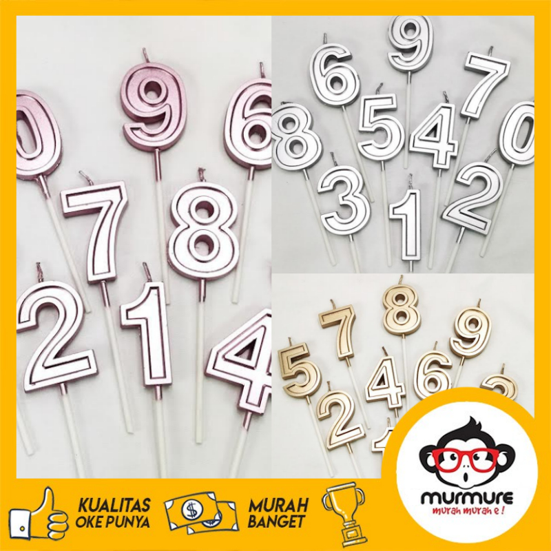 Jual MURMURE I LILIN ANGKA CHROME / LILIN ULANG TAHUN / LILIN ULTAH ...