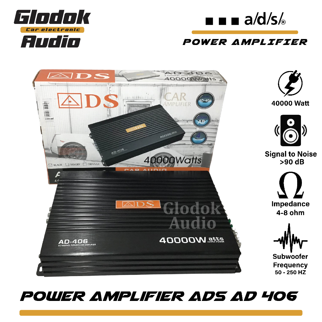 Jual Power mobil amplifier ADS AD 406 4 chanel Mosfet 40000 watt ...