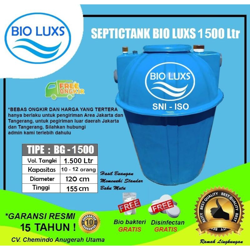Jual Septictank bioluxs,bionet BL 1500 liter | Shopee Indonesia