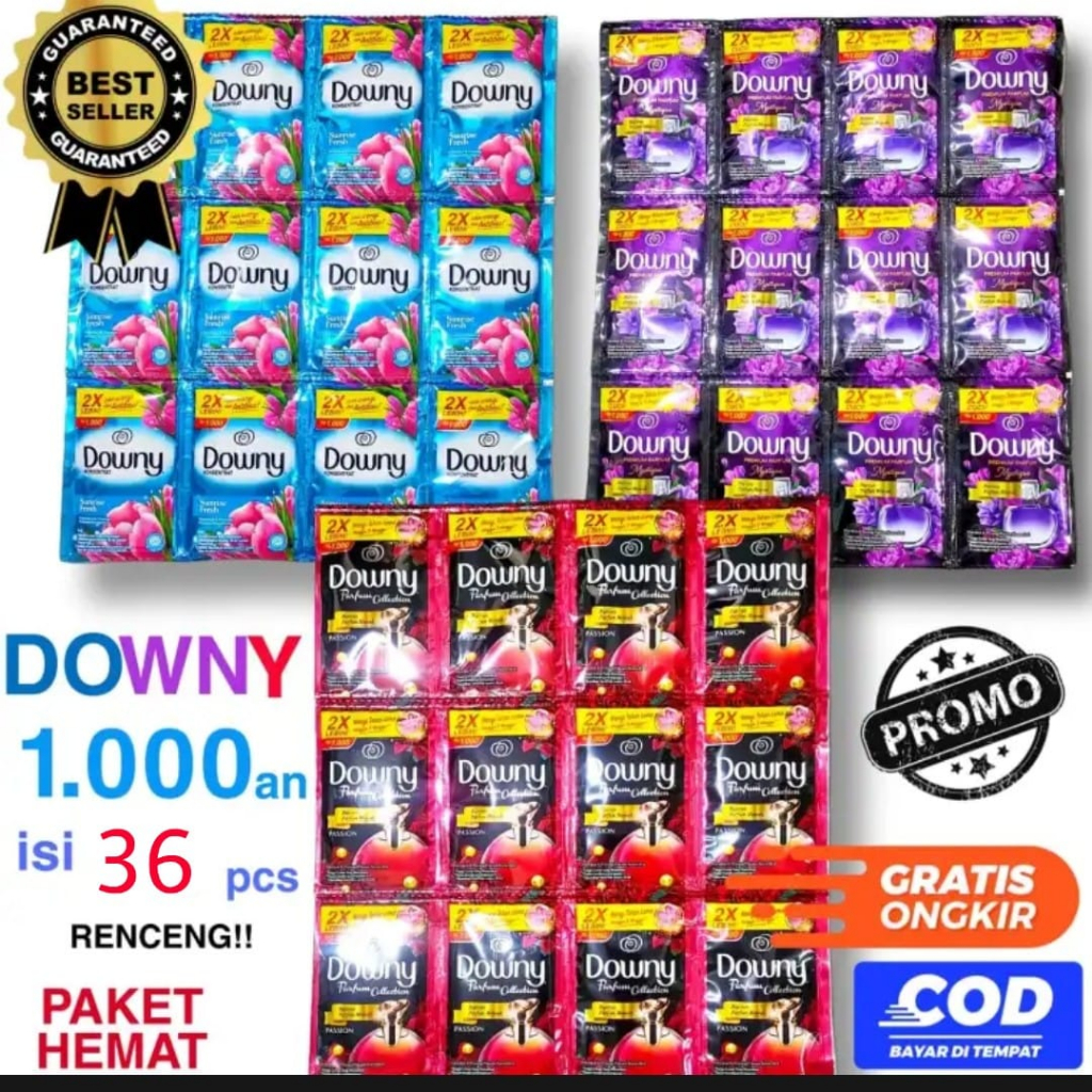 Jual DOWNY sachet 1000 6 renceng 36pcs x 19 ml sunrise fresh-mystique ...