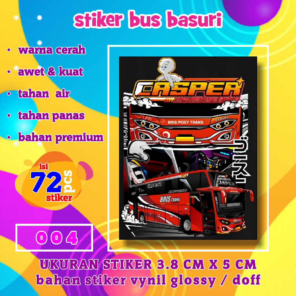 Jual VIRAL stiker bus basuri isi 72 stiker [ white roses cherry blossom ...