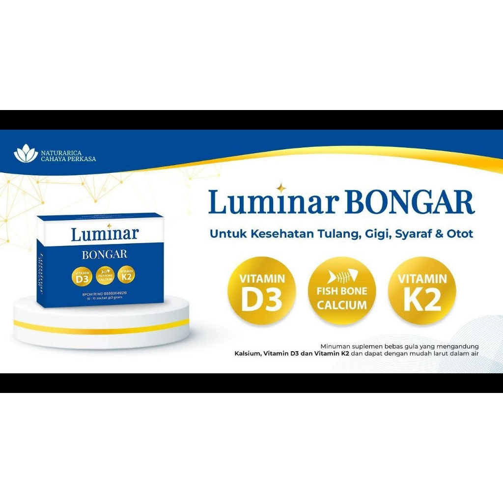 Jual LUMINAR BONGAR VITAMIN D3 FISH BONE CALCIUM PLUS VITAMIN K2 1 BOX ...