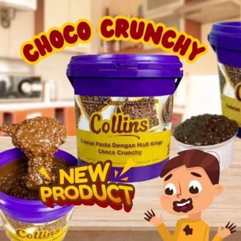 Jual COLLINS CRUNCHY 1 KG READY FULL COKLAT | Shopee Indonesia