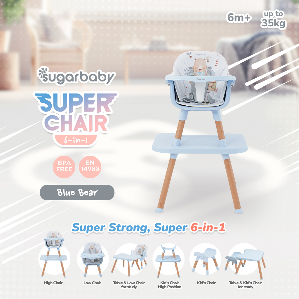 Jual Sugar Baby Super Chair 6in1 Kursi Bayi/Bangku Bayi/Kursi Makan Bayi | Shopee Indonesia