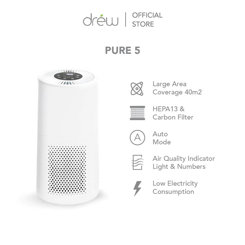 Jual DREW Air Purifier - PURE 5 - Pembersih Udara Dengan Hepa Filter ...
