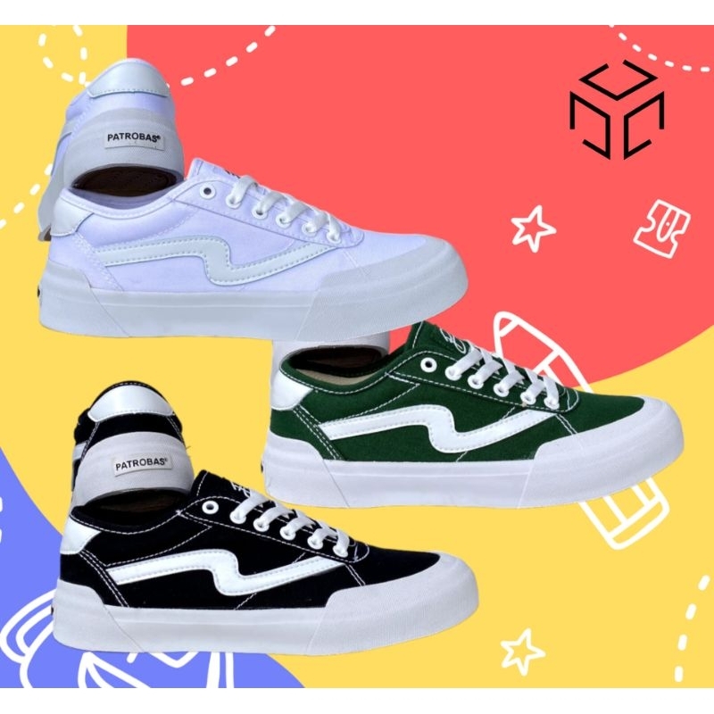 Jual Sepatu Patrobas New Ivan Low Black White Original | Shopee Indonesia