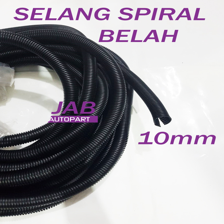 Jual [1 meter] 10MM Selang Spiral Flexible Belah Bungkus Kabel ...