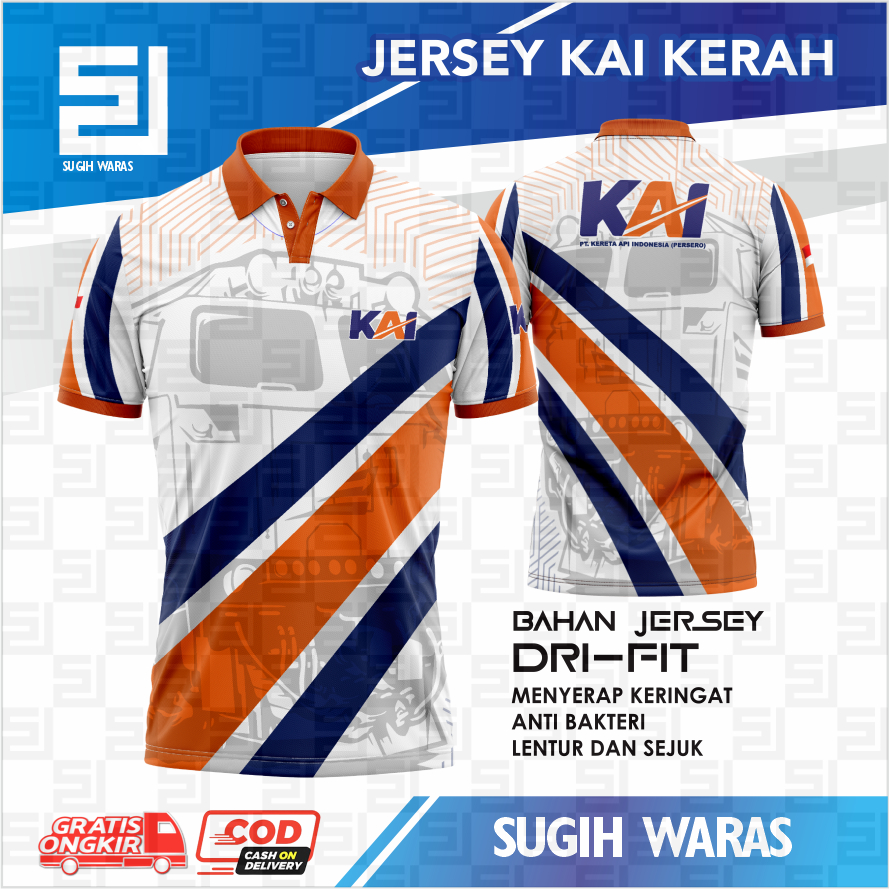 Jual JERSEY KERAH KAI / KERETA API INDONESIA / BAJU DRIFIT KAI | Shopee Indonesia