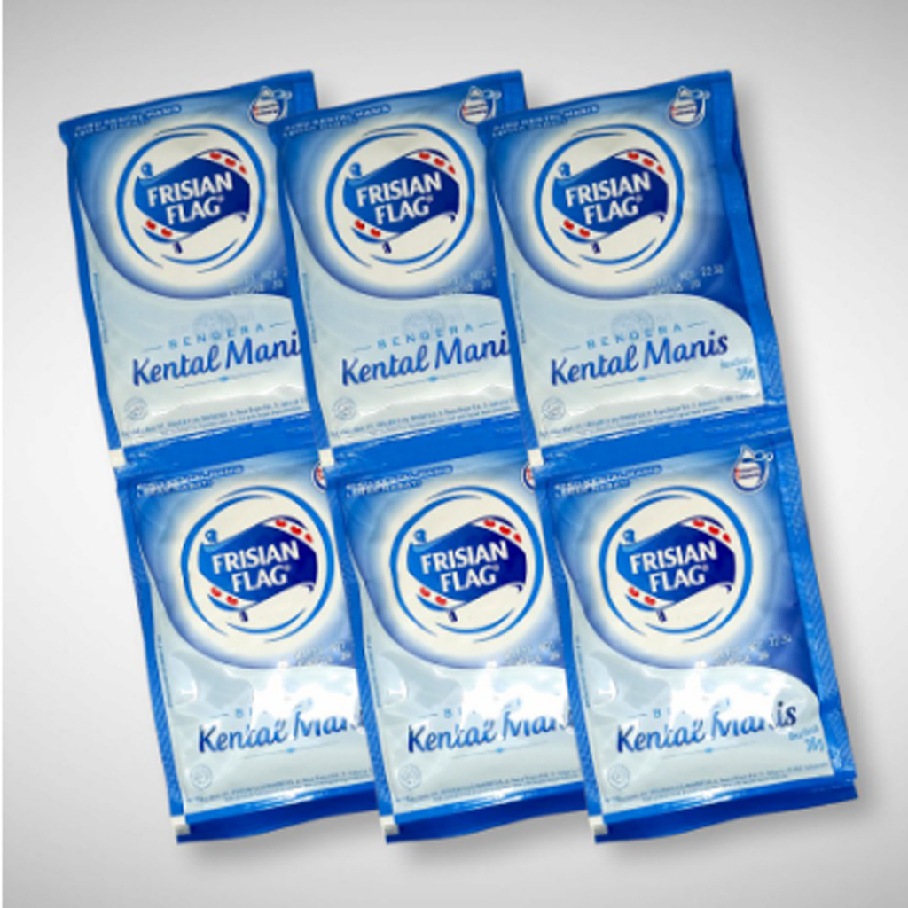 Jual Frisian Flag susu Kental Manis Putih Coklat 6 Sachet 1 RENCENG ...