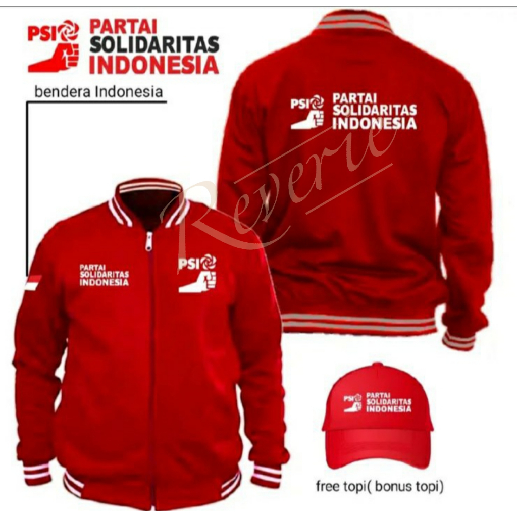 Jual JAKET VARSITY BONUS TOPI PARTAI SOLIDARITAS INDONESIA PSI KAMPANYE ...