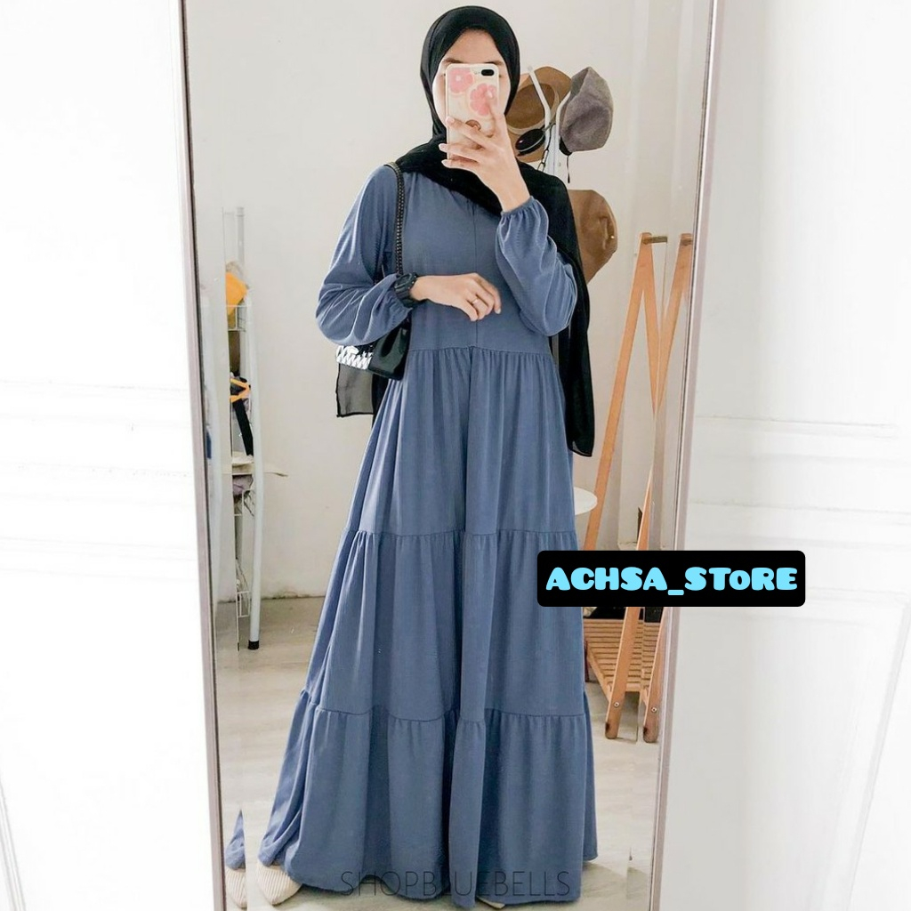 Jual Gamis Rempel Susun Bahan Crinkle Airflow / Busana Muslimah Terbaru ...