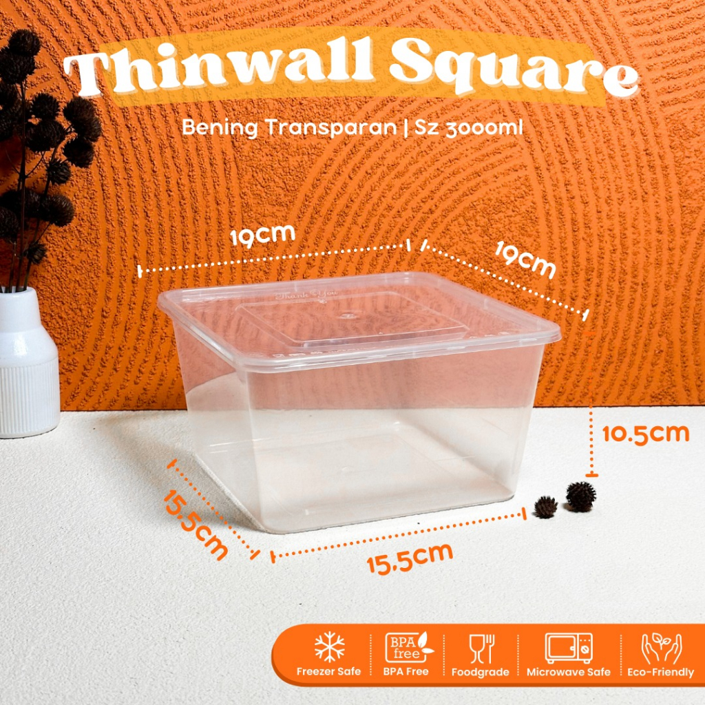 Jual [ISI 25 PCS] Thinwall Victory Square 1000ml 1500ml 2000ml 3000ml ...