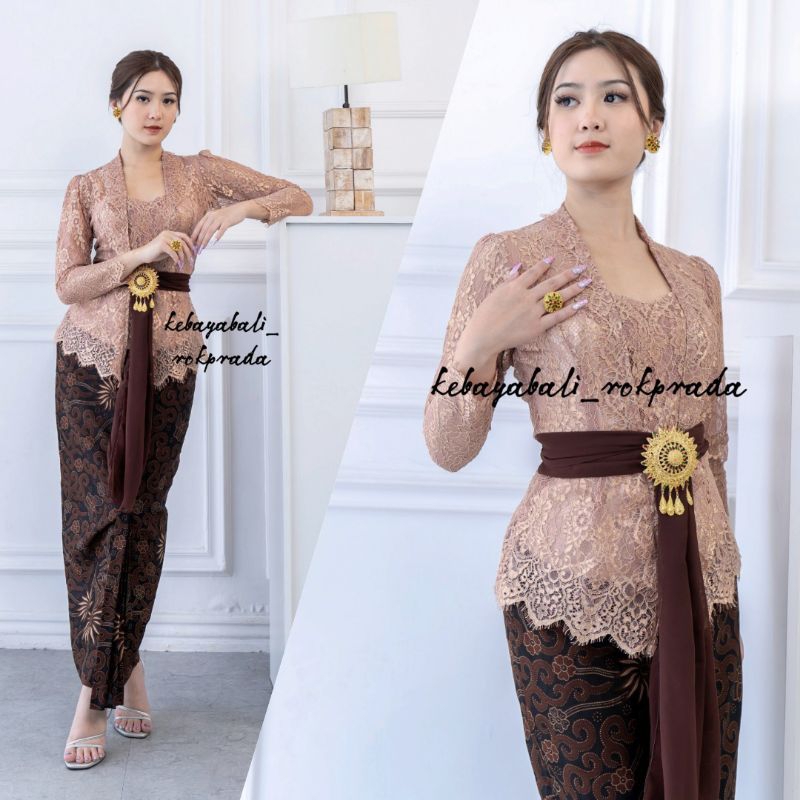 Jual KEBAYA KUTUBARU MODERN GLOSSY METALIK X BATIK JAWA MODERN | Shopee ...
